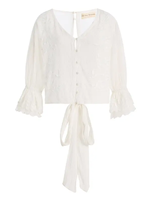 ALL THAT REMAINS Jenine Cotton-silk Top - White