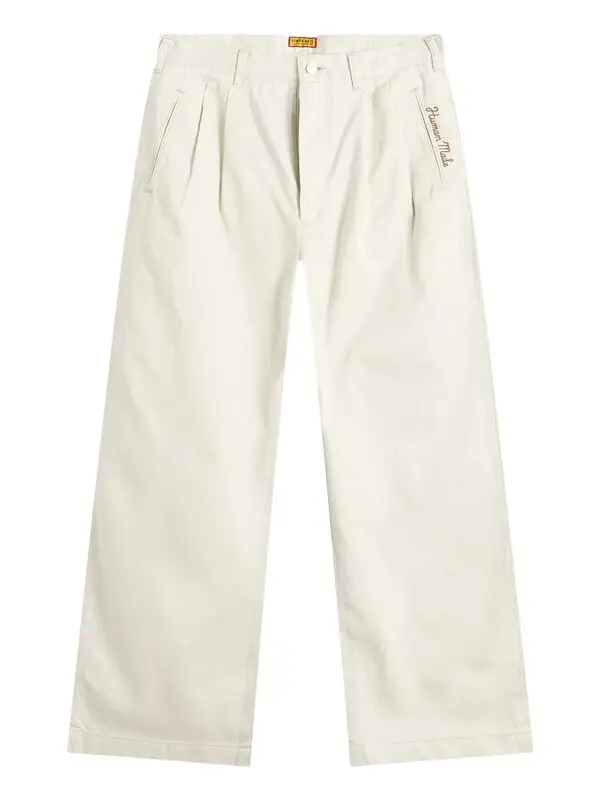 HUMAN MADE Double Pleated Wide Chino Pants - White
