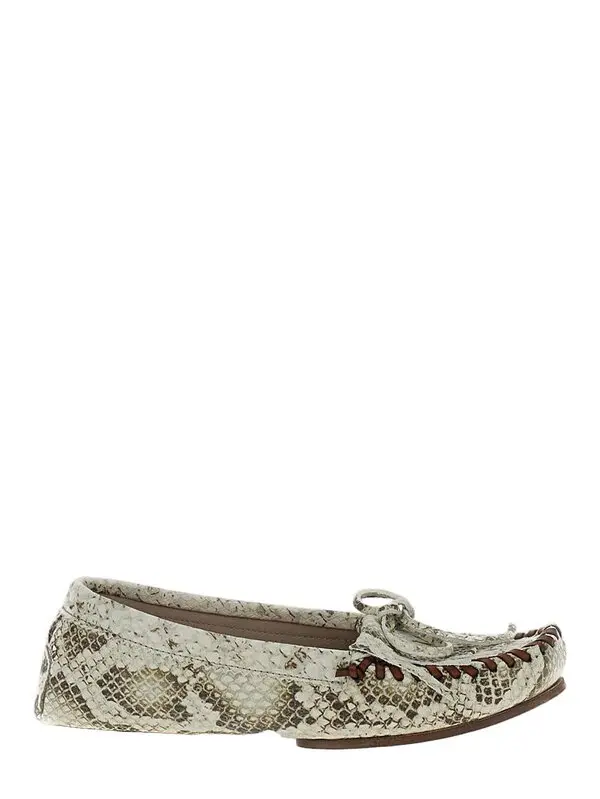 Paris Texas Indiana Python-embossed Leather Loafers - White