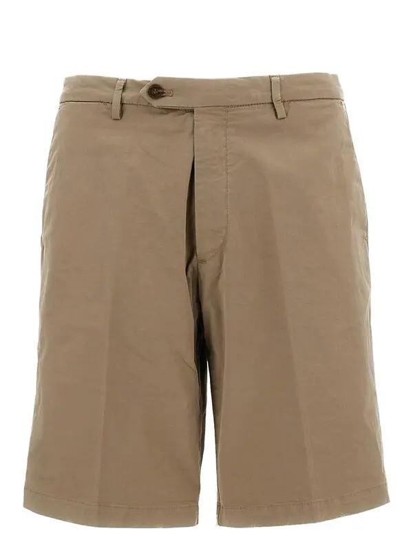 BRIGLIA 1949 Cotton Bermuda Shorts - Beige