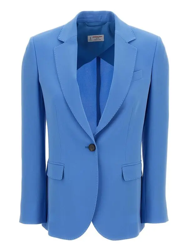 Alberto Biani Single-breasted Cady Jacket - Sky Blue