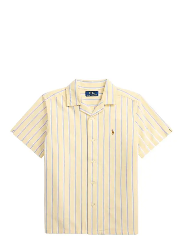 Ralph Lauren Striped Cotton Oxford Camp Shirt - Yellow Blue Multi