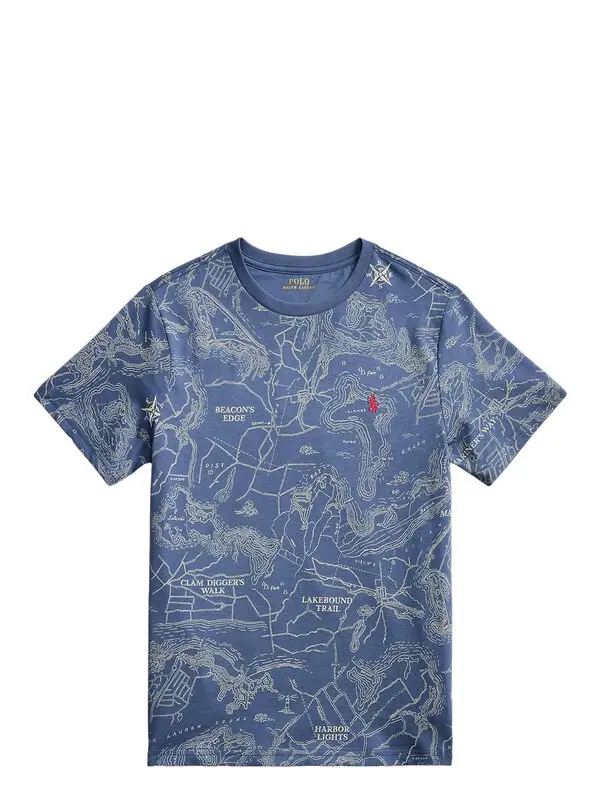Ralph Lauren Map-print Cotton Jersey Tee - Explorers Blueprint