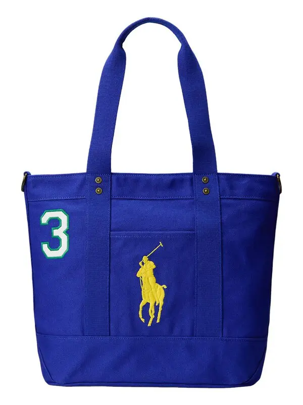 Ralph Lauren Big Pony Cotton Canvas Large Tote - New Sapphire