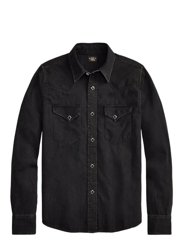 Ralph Lauren Embroidered Denim Western Shirt - Vintage Black