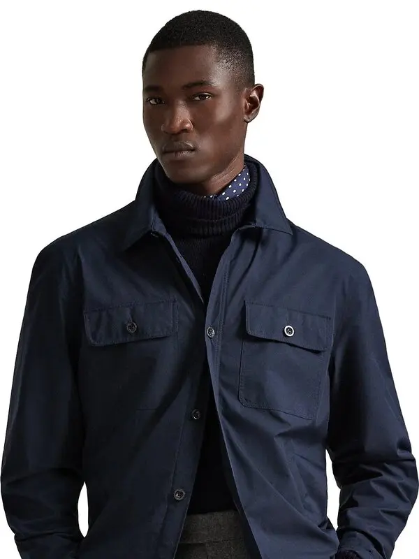 Ralph Lauren The Abbottson Gabardine Shacket - Collection Navy