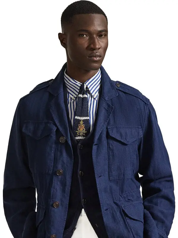 Ralph Lauren The Baystones Linen Field Jacket - Newport Navy