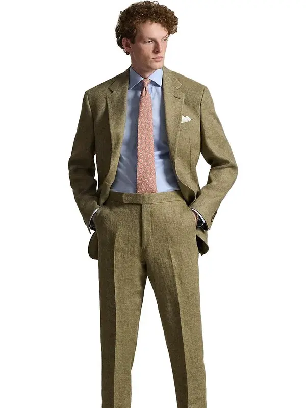 Ralph Lauren Polo Tailored Fit Linen Suit - Rustic Sage Multi