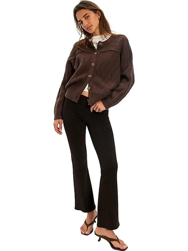 Donni. The Tall Rib Kick Flare Pants - Espresso