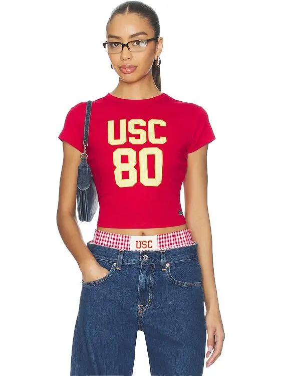 HYPE AND VICE University Of Southern California Baby Tee - Red