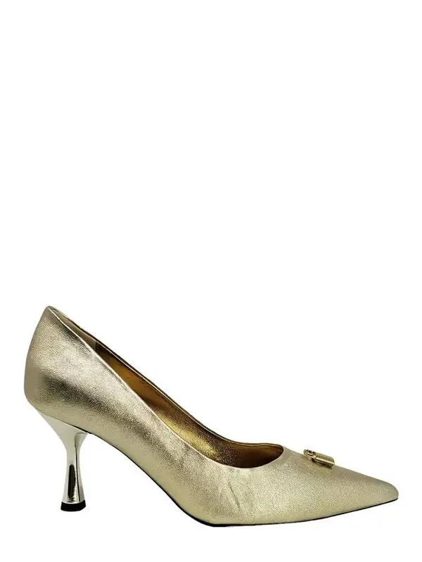 MADISON.MAISON Lock-detail Leather Pumps - Gold