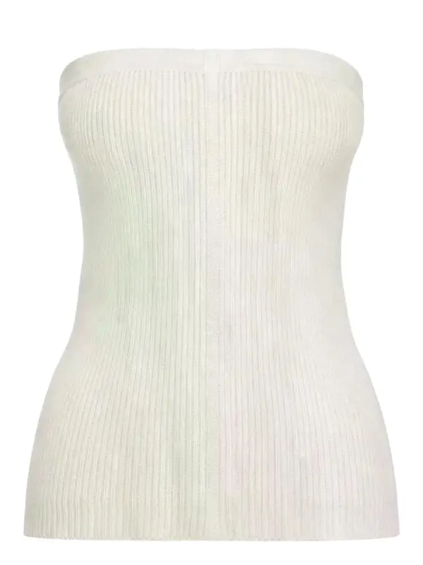 Rick Owens Ribbed Knit Strapless Top - White