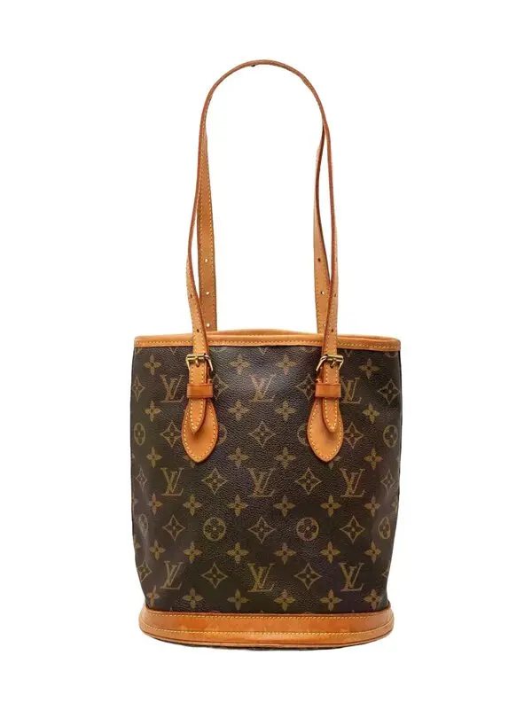 LOUIS VUITTON 2001 Monogram Petit Bucket Bag - Brown