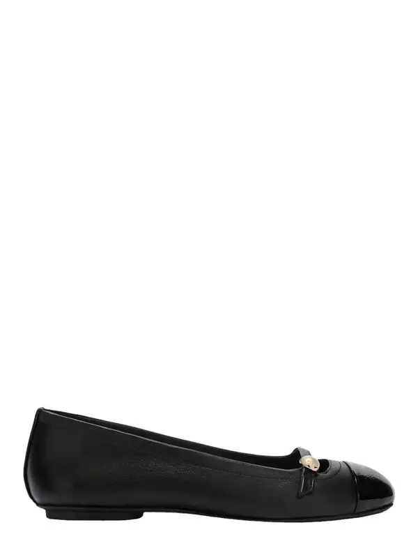 Furla Embellished Leather Ballet Flats - Black