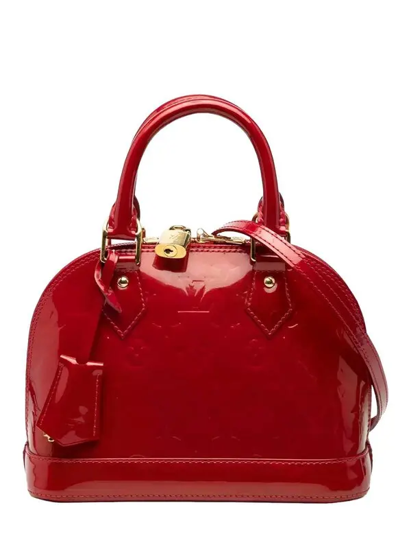 LOUIS VUITTON 2013 Monogram Vernis Alma Bb Satchel - Red