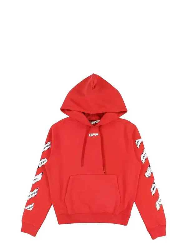 Off-White Baggage Tape Arrows Hoodie - Red