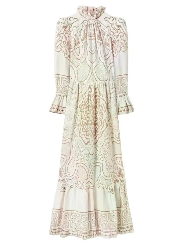 La DoubleJ Ruffled Visconti Maxi Dress - White