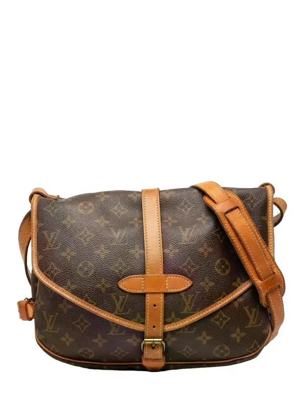 LOUIS VUITTON 1990 Monogram Saumur 30 Crossbody Bag - Brown