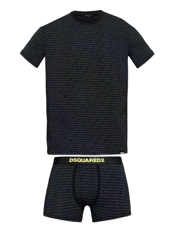 Dsquared2 Logo-print T-shirt And Boxers Set - Black