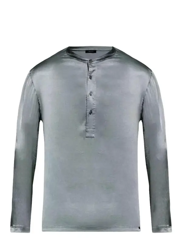 TOM FORD Long-sleeve Pajama Top - Grey