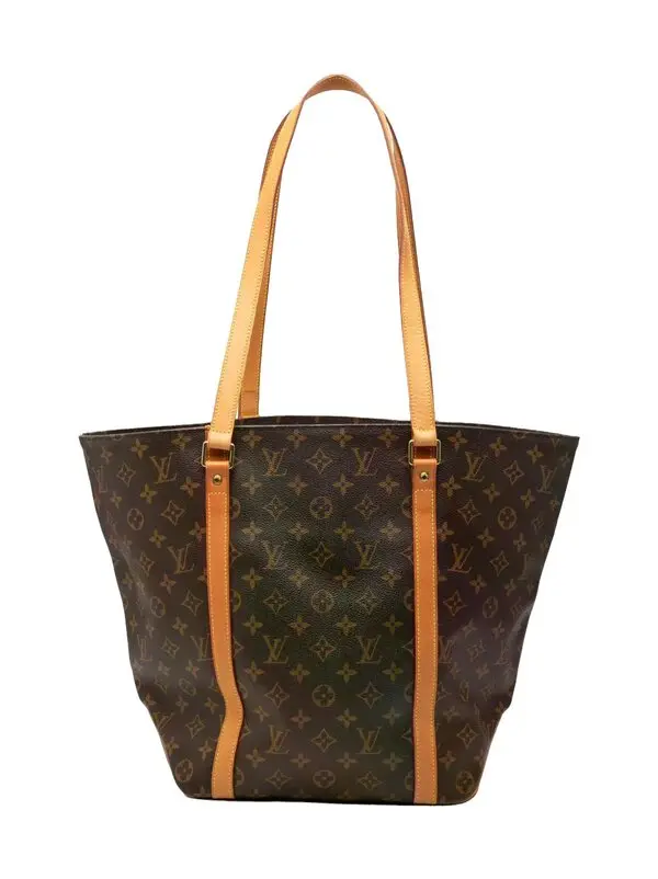 LOUIS VUITTON 2002 Monogram Sac Shopping Tote Bag - Brown