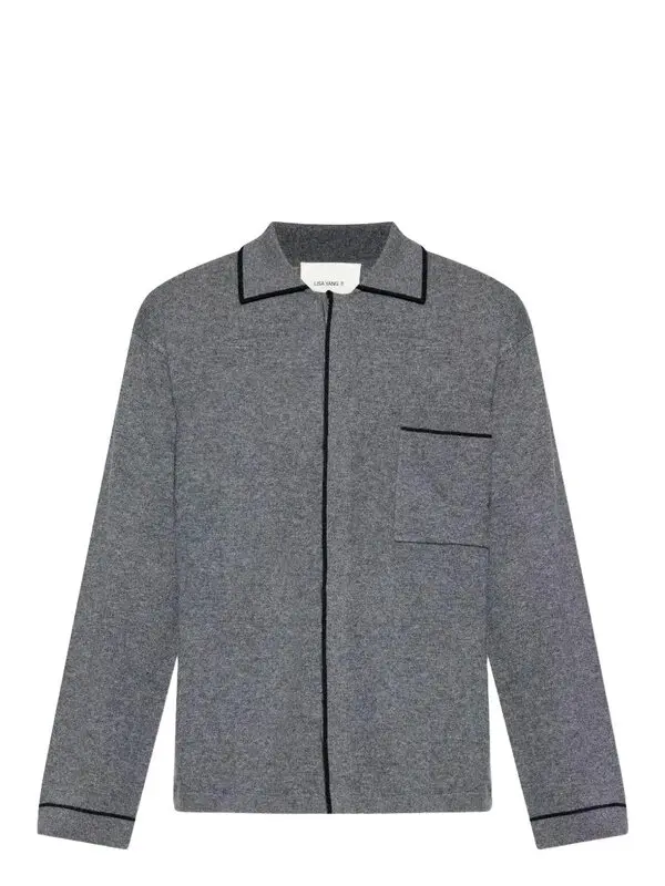 LISA YANG Joshua Piped-trim Cardigan - Grey