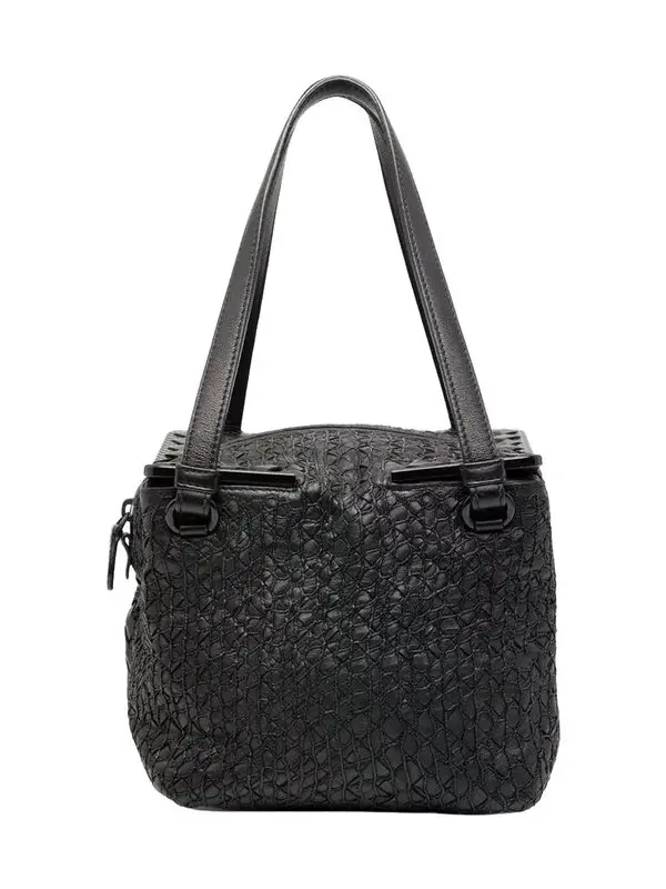 Bottega Veneta 2012-2025 Nappa Intrecciato Square Handbag - Black