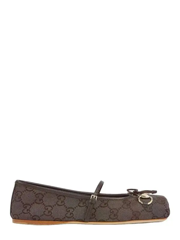 Gucci Horsebit Strap-detail Ballet Flats - Brown