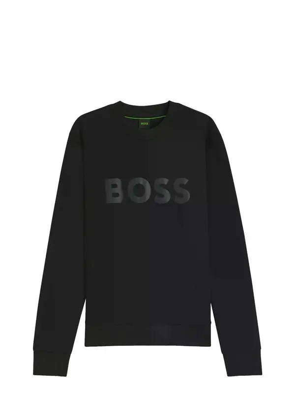 BOSS Logo-print Crew-neck Sweatshirt - Black