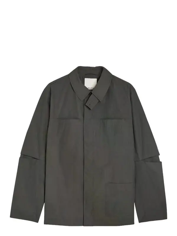 You Must Create Point-collar Shirt Jacket - Grey
