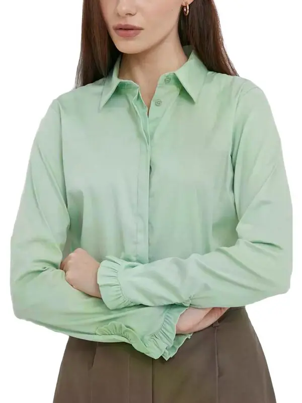 MOS MOSH Mattie Ruffled Long-sleeves Shirt - Green
