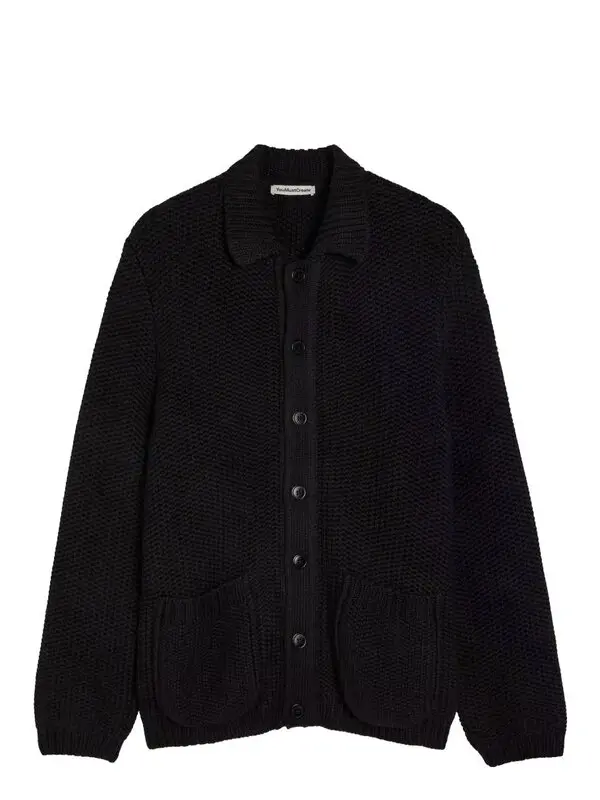 You Must Create Patch-pocket Knitted Cardigan - Black