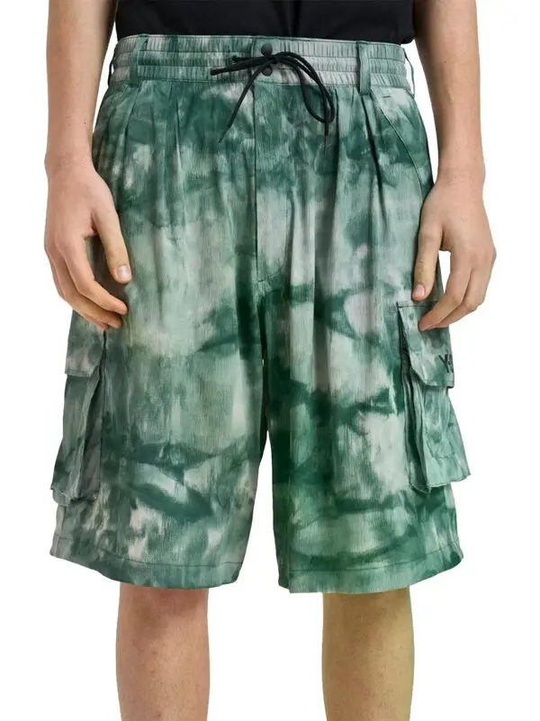 Y3 Tie-dye Cargo Shorts - Green