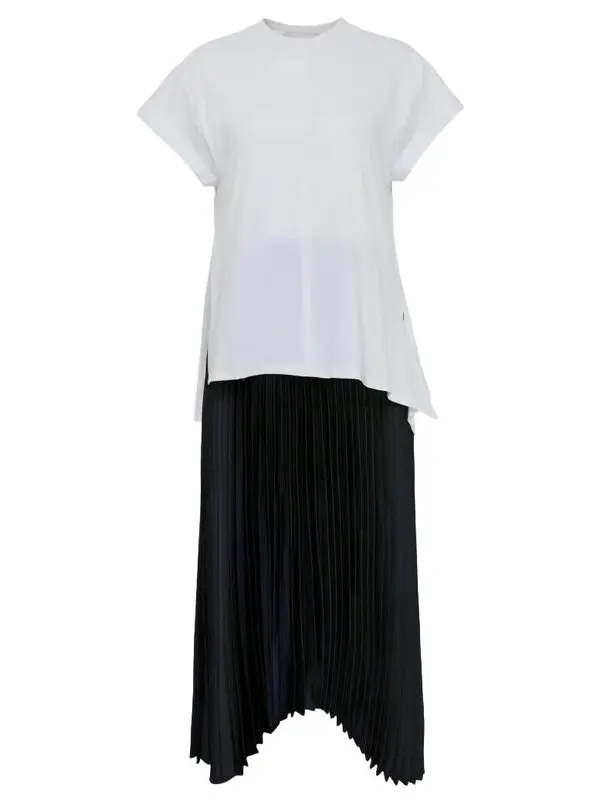 3.1 Phillip Lim Short-sleeve Pleated T-shirt Dress - White