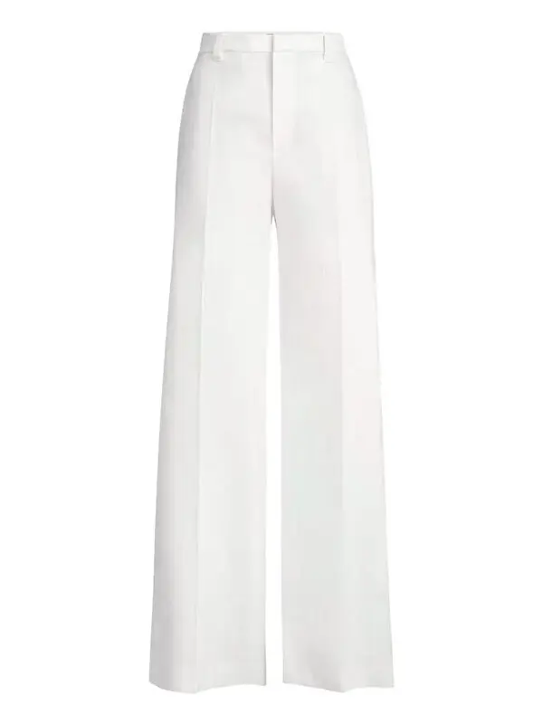 Brunello Cucinelli Cotton And Paper Yarn Flared Trousers - White