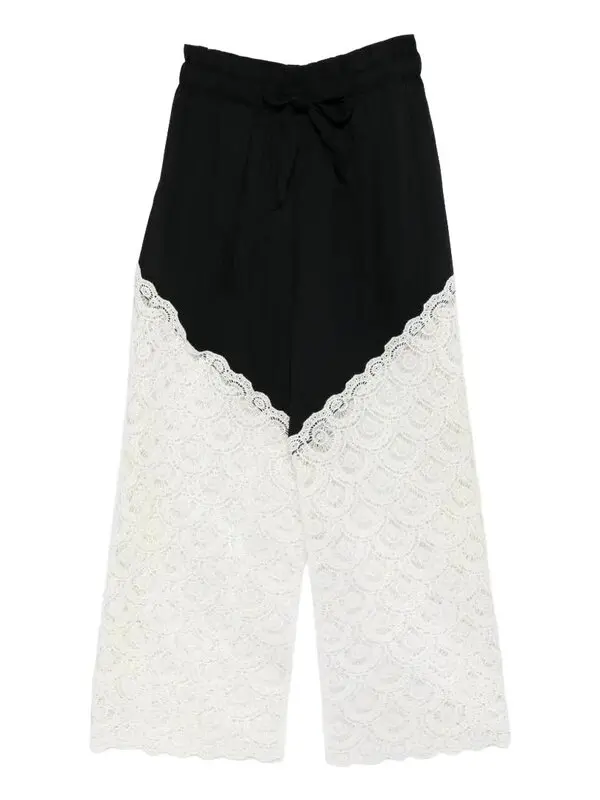 Sea Lace-trim Trousers - Neutrals