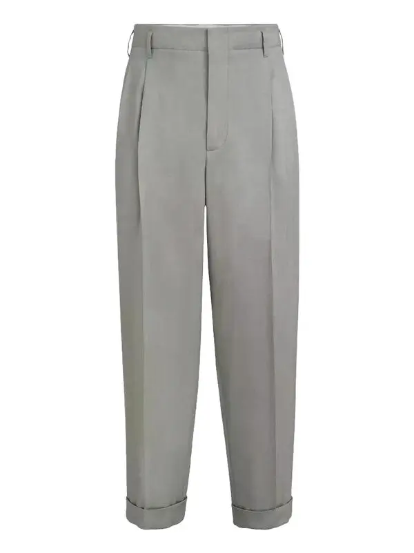 Brunello Cucinelli Linen, Virgin Wool, And Mohair Gabardine Trousers - Grey