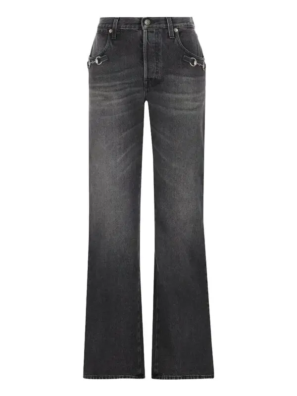 Gucci Horsebit Straight Leg Jeans - Black