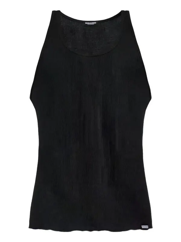 Dsquared2 Ribbed Lounger Top - Black