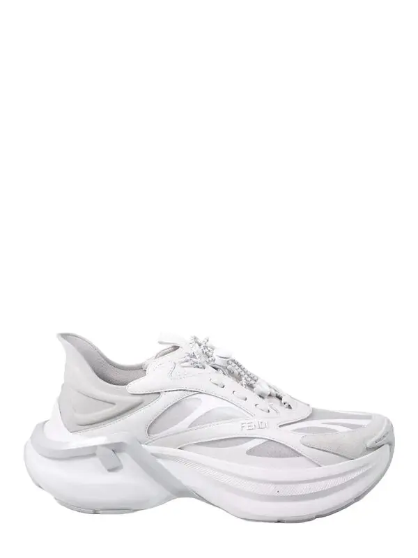 Fendi Panelled Sneakers - White