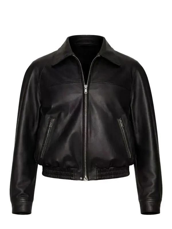 TONYWACK Zipped Leather Jacket - Black