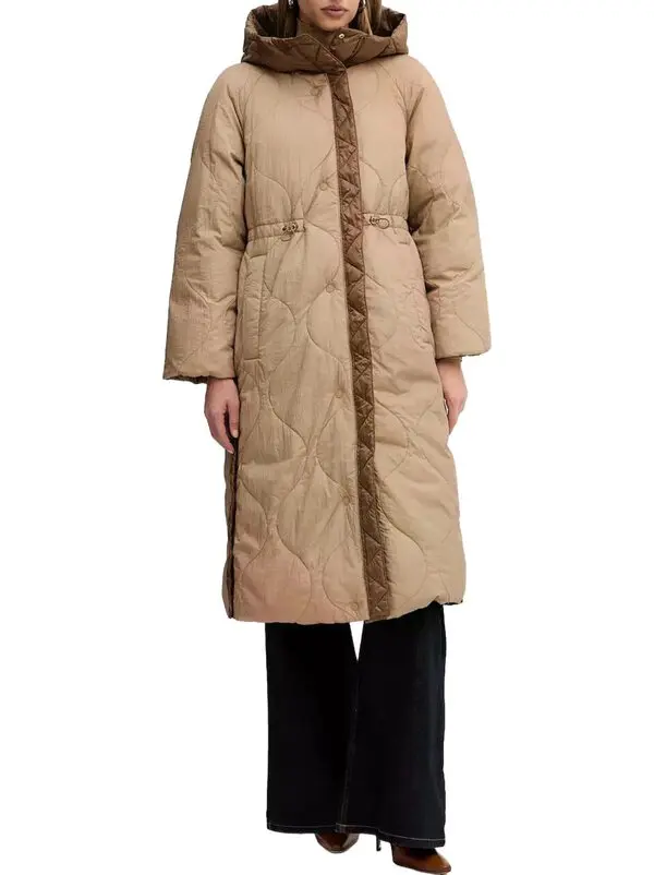 Max Mara Reversible Quilted Hooded Coat - Brown
