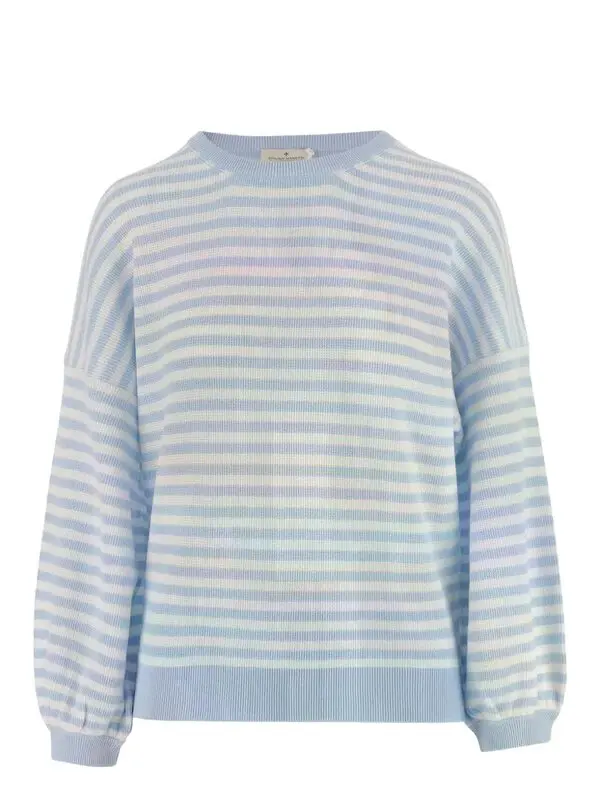 Bruno Manetti Striped Crew-neck Top - Blue