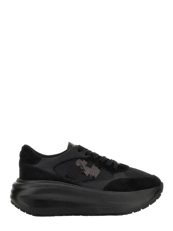 Hogan H696 Sequin-logo Sneakers - Black