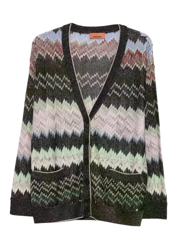 Missoni Button Zigzag Cardigan - Black