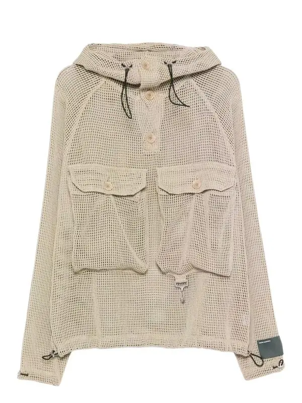 Reese Cooper Crochet Knit Hooded Jacket - Neutrals