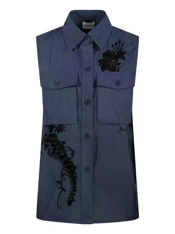 P.a.r.o.s.h Floral Embroidered Shirt - Blue