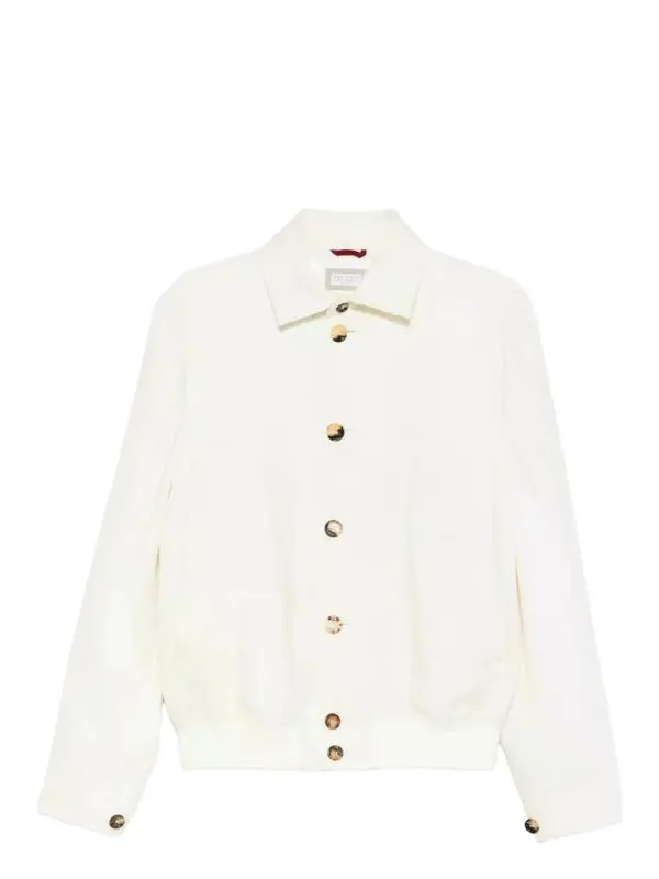 Brunello Cucinelli Polo-collar Bomber Jacket - Neutrals
