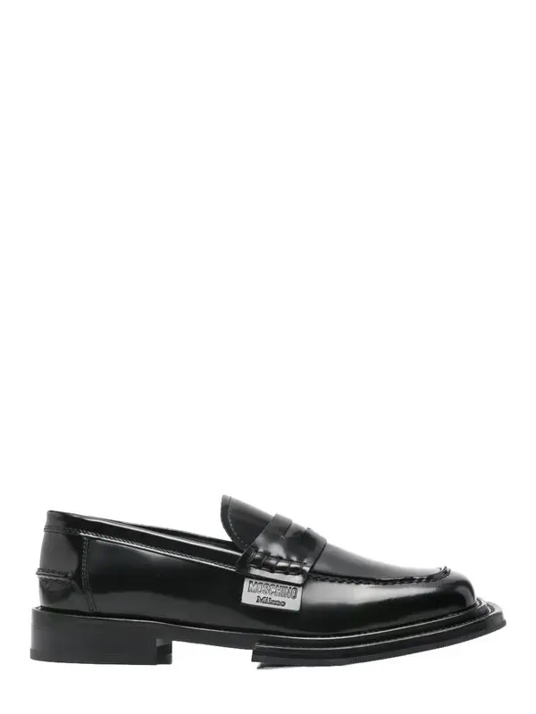 Moschino Penny Leather Loafers - Black