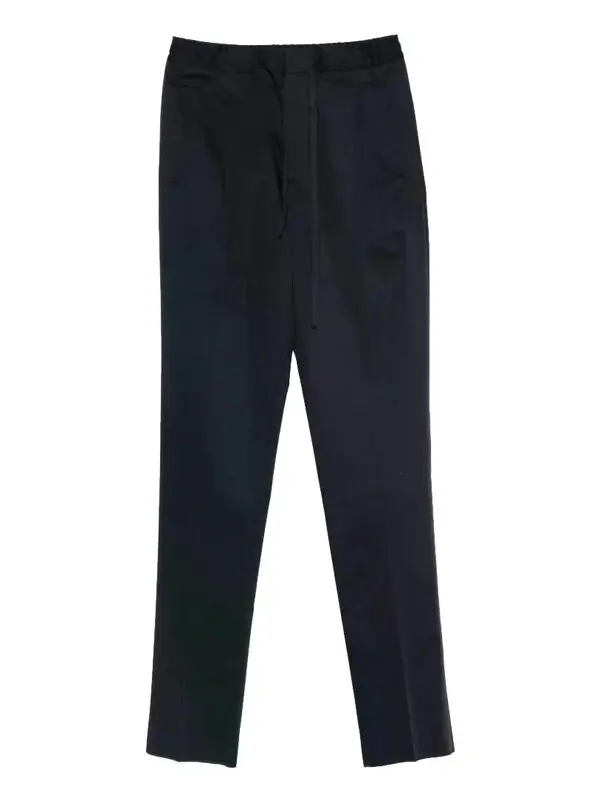 LARDINI Pleated Drawstring Trousers - Black